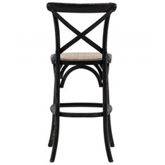 Pair Black Cross Back Bar Stool
